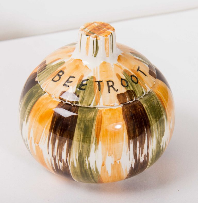 Elan Craft Welsh pottery Mid Century vintage beetroot jar with lid ...