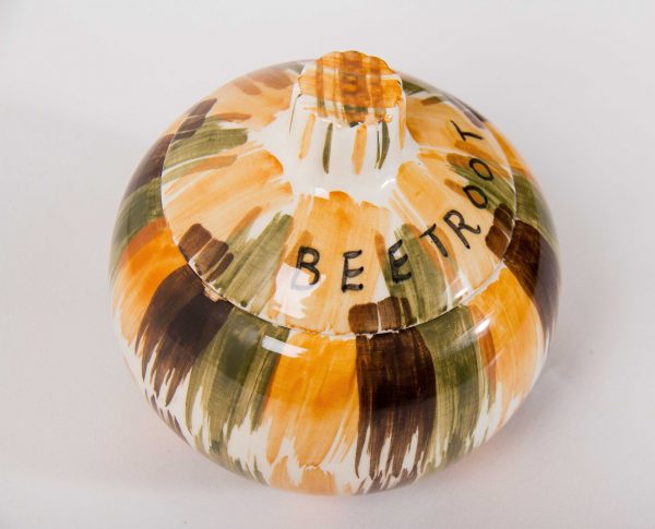 Elan Craft Welsh pottery Mid Century vintage beetroot jar with lid ...