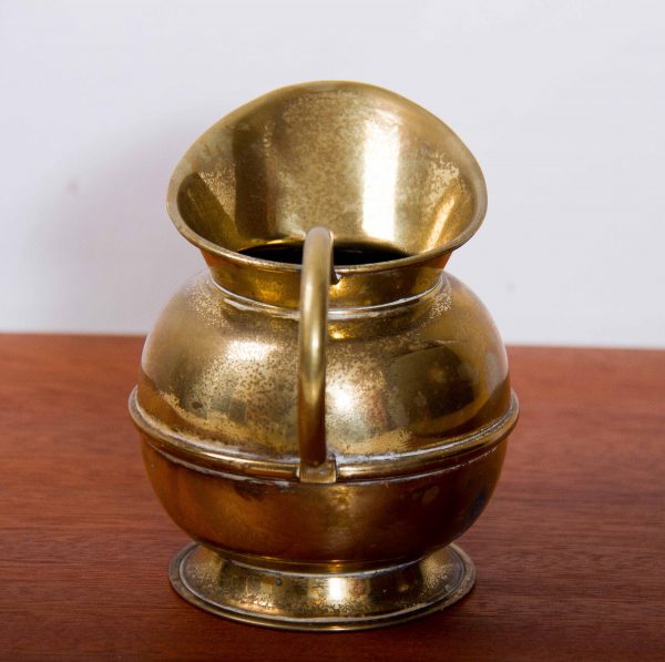 Vintage brass jug decorative with handle good patina aged prop display ...