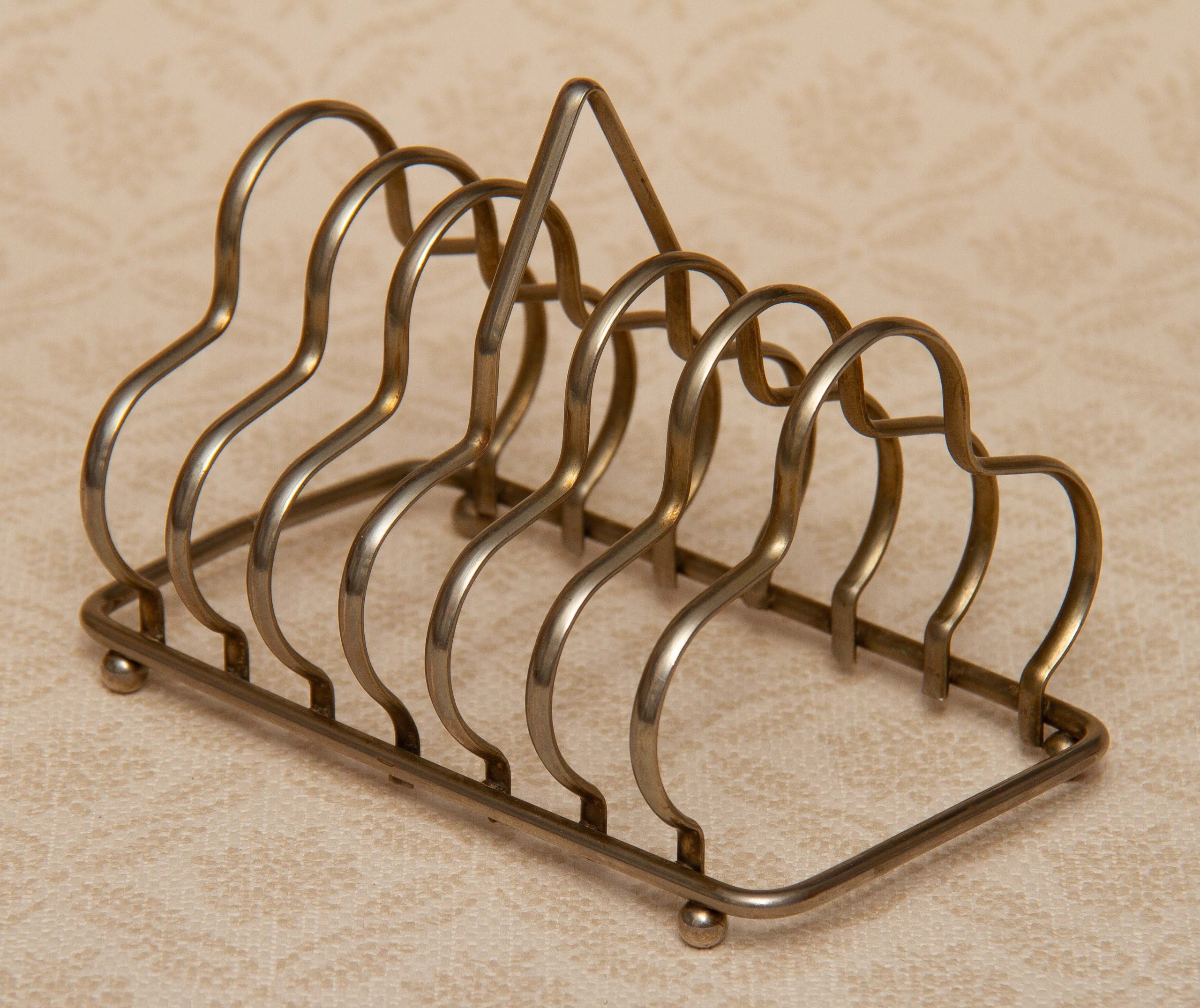 Vintage Silver Metal Toast Rack Elegant Ball Feet Toast Holder - Love ...