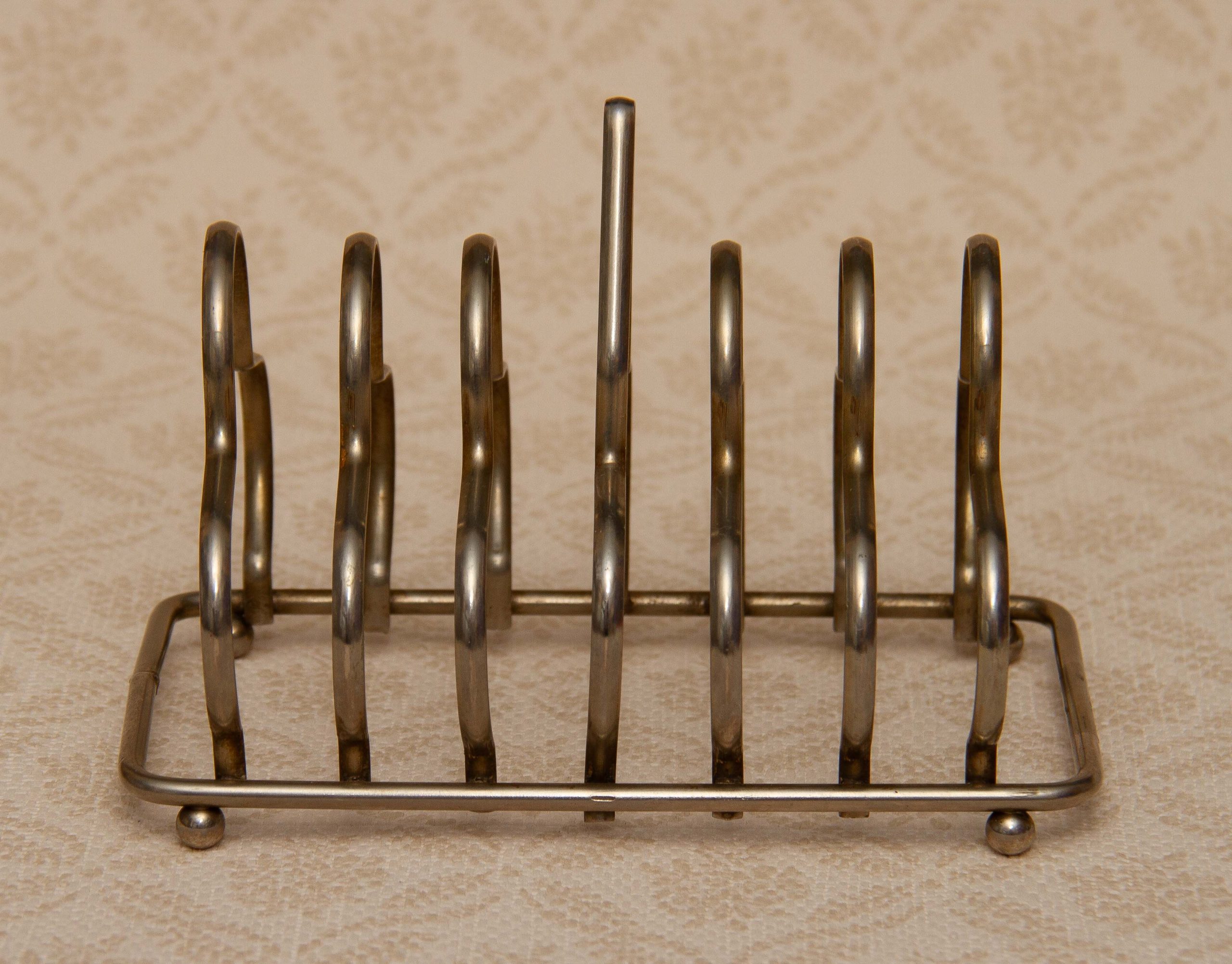 Vintage Silver Metal Toast Rack Elegant Ball Feet Toast Holder - Love ...
