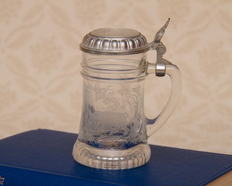 Original BMF Schnapskrugerl German Glass Miniature Beer Stein Tankard ...