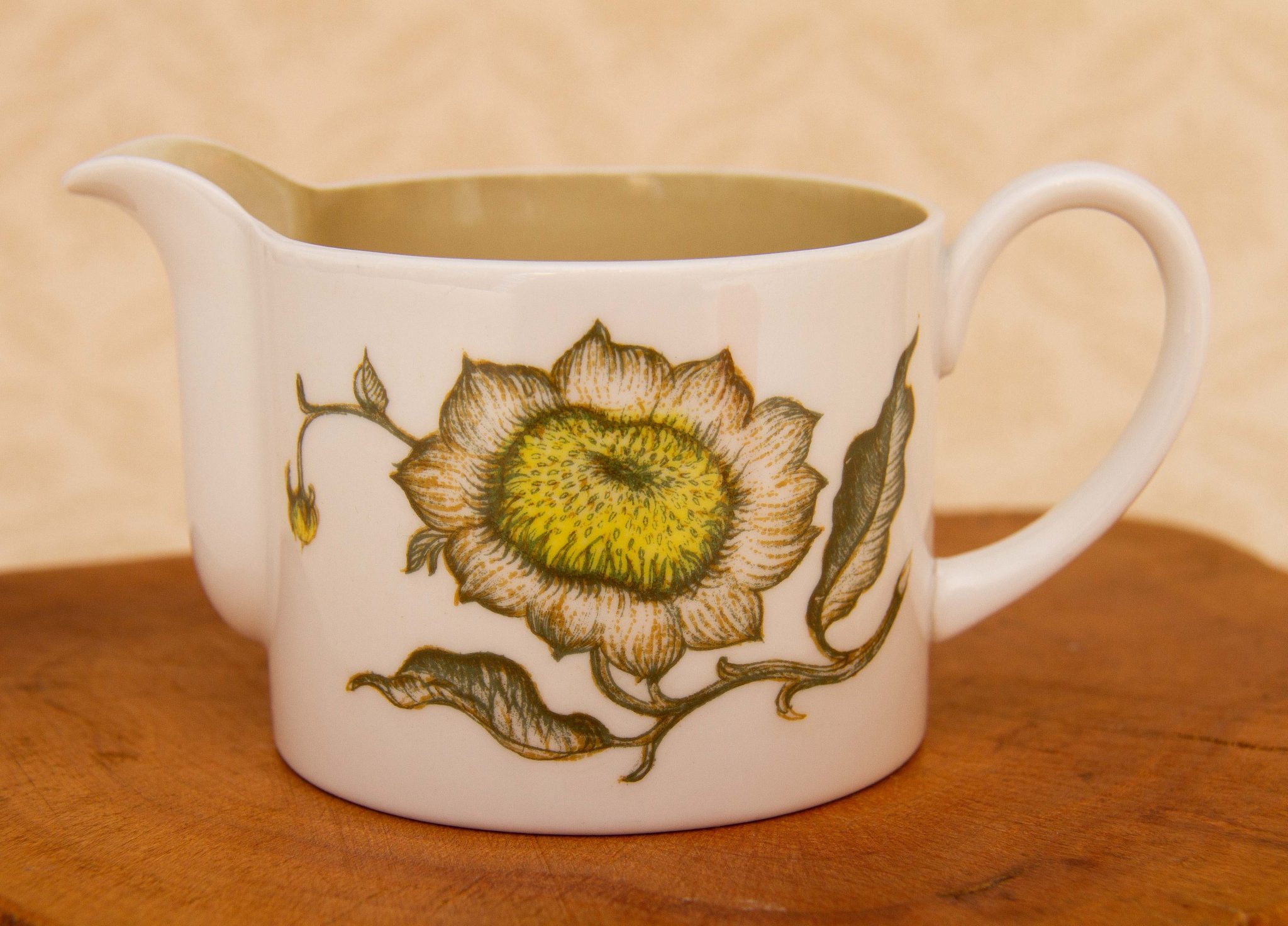 Susie Cooper Sunflower Jug Small White and Green Bone China Jug - Love ...