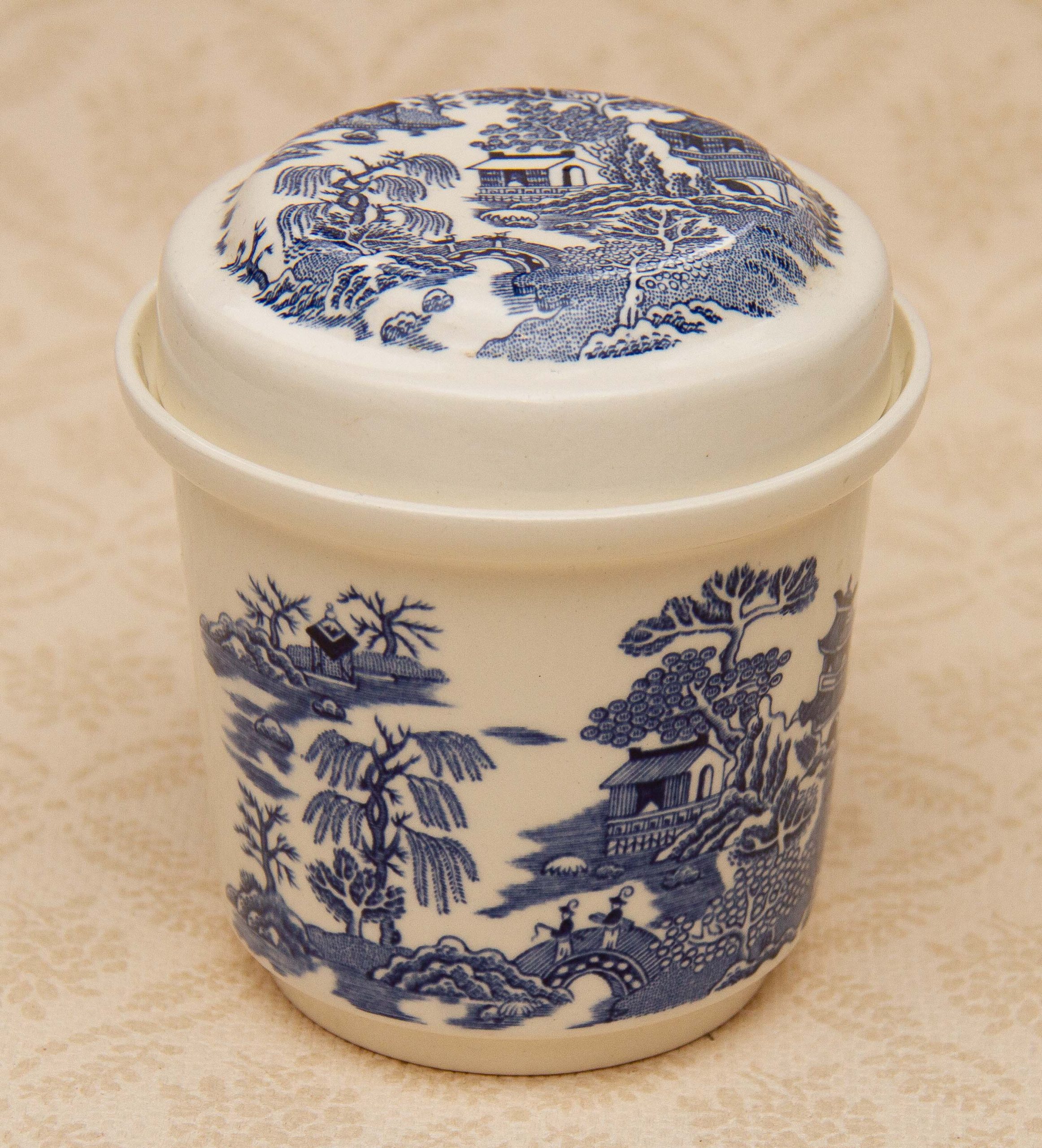 Mason's Ironstone Willow Blue and White Tea Caddy, Jar with Lid for ...