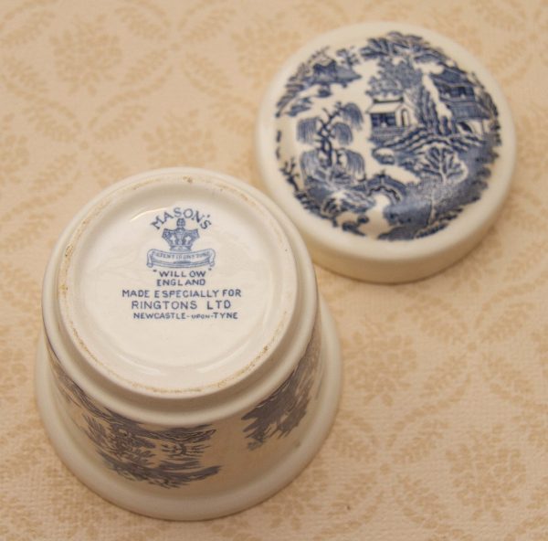 Mason's Ironstone Willow Blue and White Tea Caddy, Jar with Lid for ...