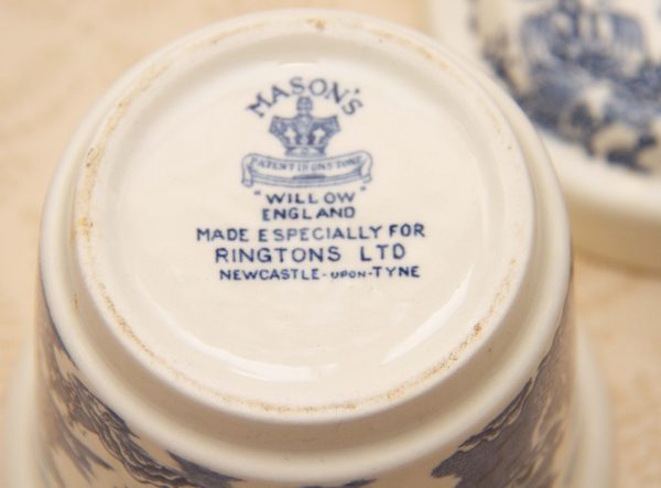 Mason's Ironstone Willow Blue and White Tea Caddy, Jar with Lid for ...