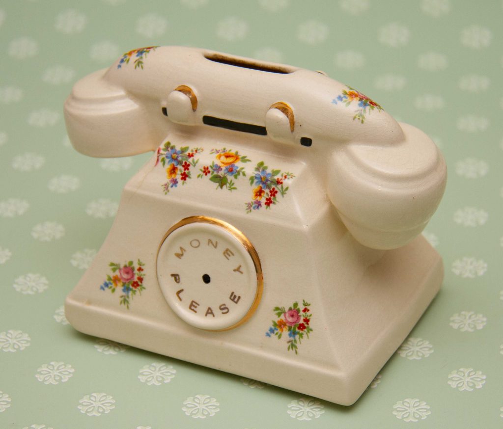 Arthur Wood Vintage Pottery Telephone Money Box - Love Vintage