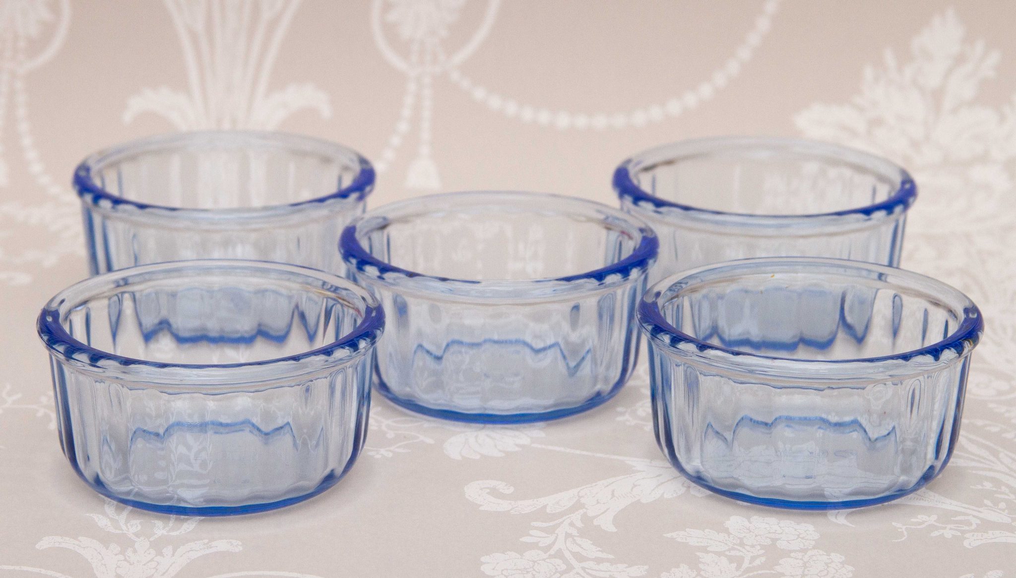 Pyrex Classic Transparent Blue Glass Ramekins Pots, Tapas, Crème Brûlée ...