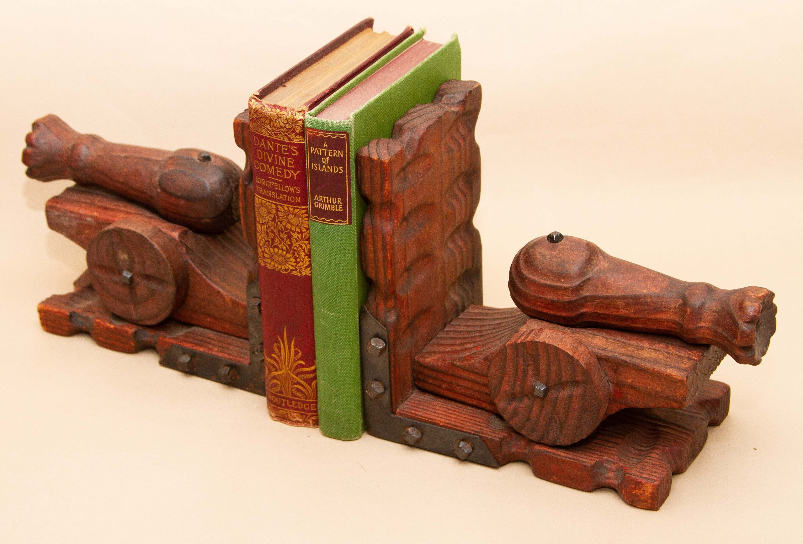 Medieval Style Vintage Cannon Wooden Bookends, Mediaeval Armory Castle ...