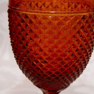 A Pair of Vintage Amber Glass Goblets, Wine Glasses, Cocktails, Drinks ...