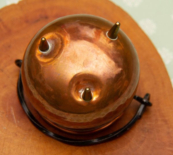 Small Vintage Copper Witches Cauldron Black Twisted Iron Handle, Wiccan ...