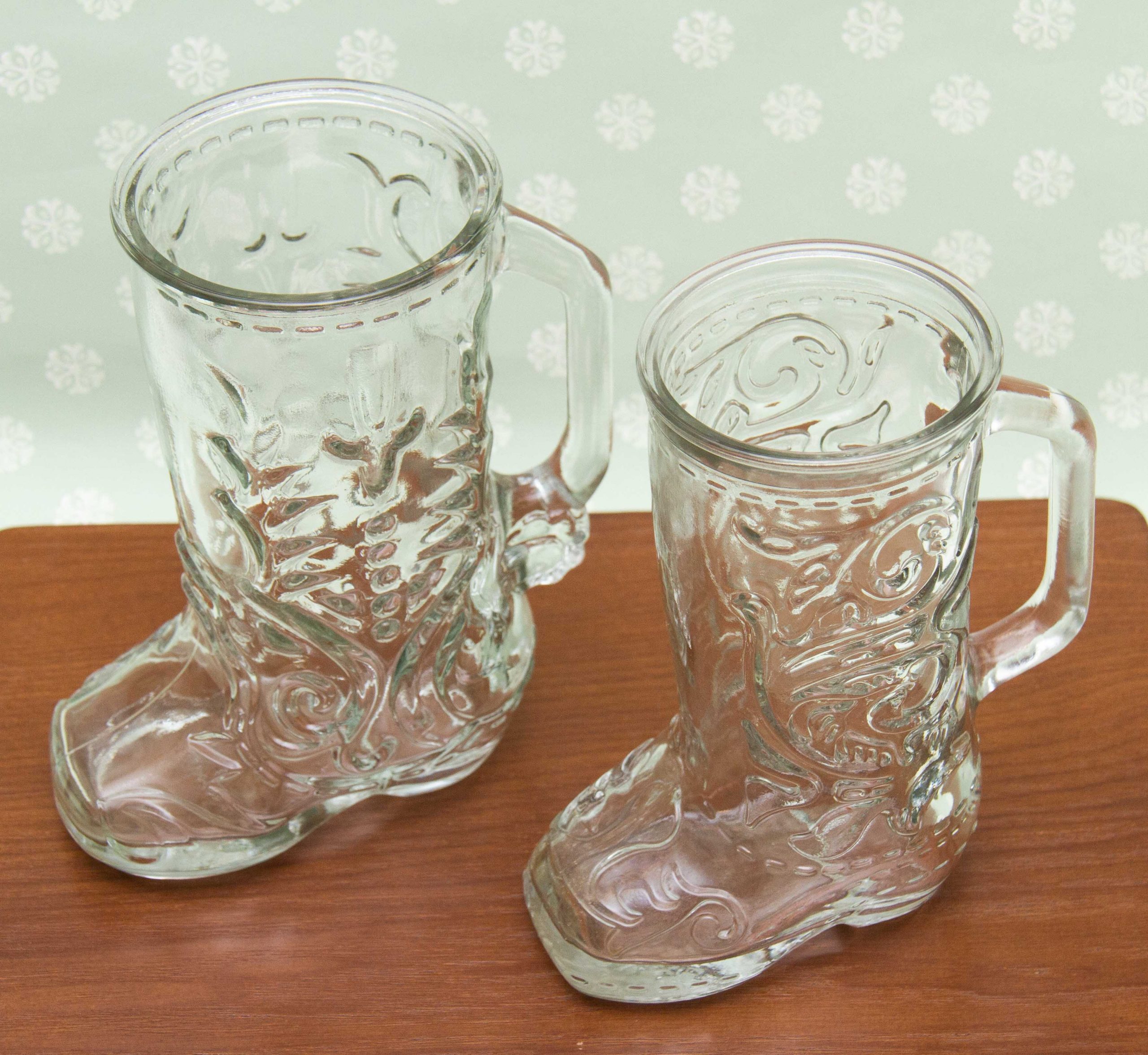 Set of 2 Vintage Cowboy Boot Beer Glasses With Handles - Love Vintage