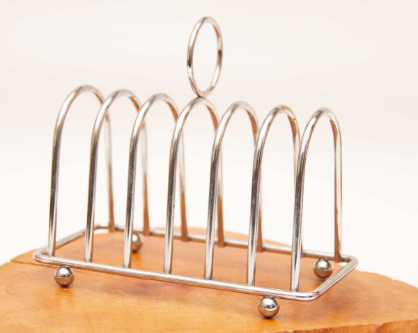 Vintage Silver Metal Chrome Toast Rack Elegant Ball Feet Toast Holder ...