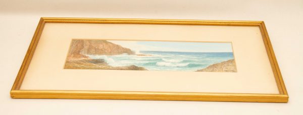 Perranporth Cornwall Coastal Panoramic Seascape Watercolour H.H ...